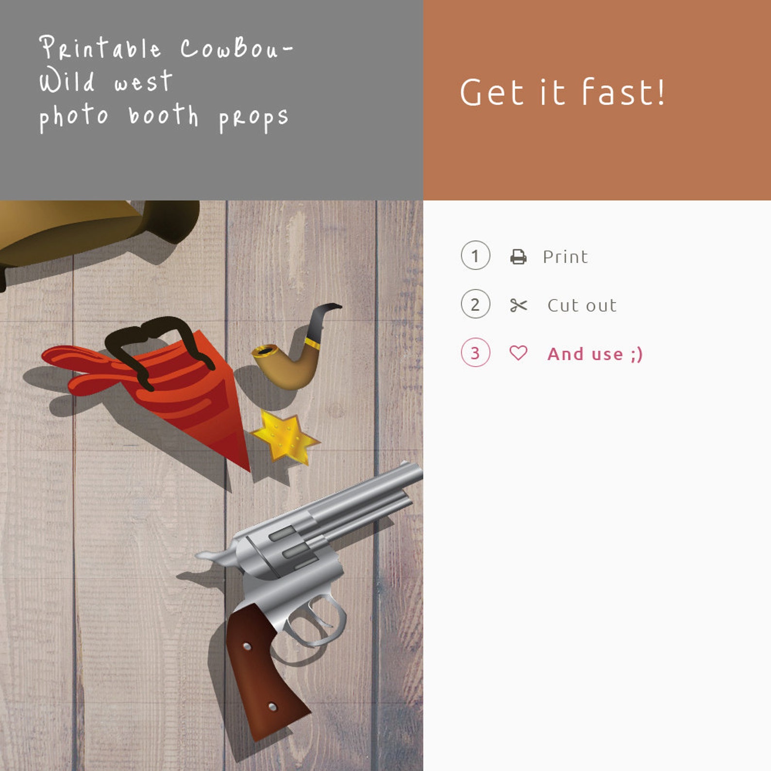 Western Photo Booth Props, Wild West Party, Wild West Prop, Cowboy ...