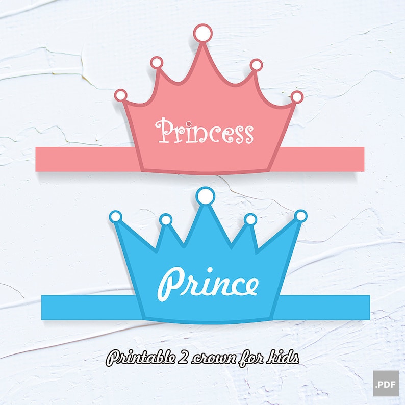 Printable Crown, Princess Party Hats, Prince Birthday Theme, Princess ...