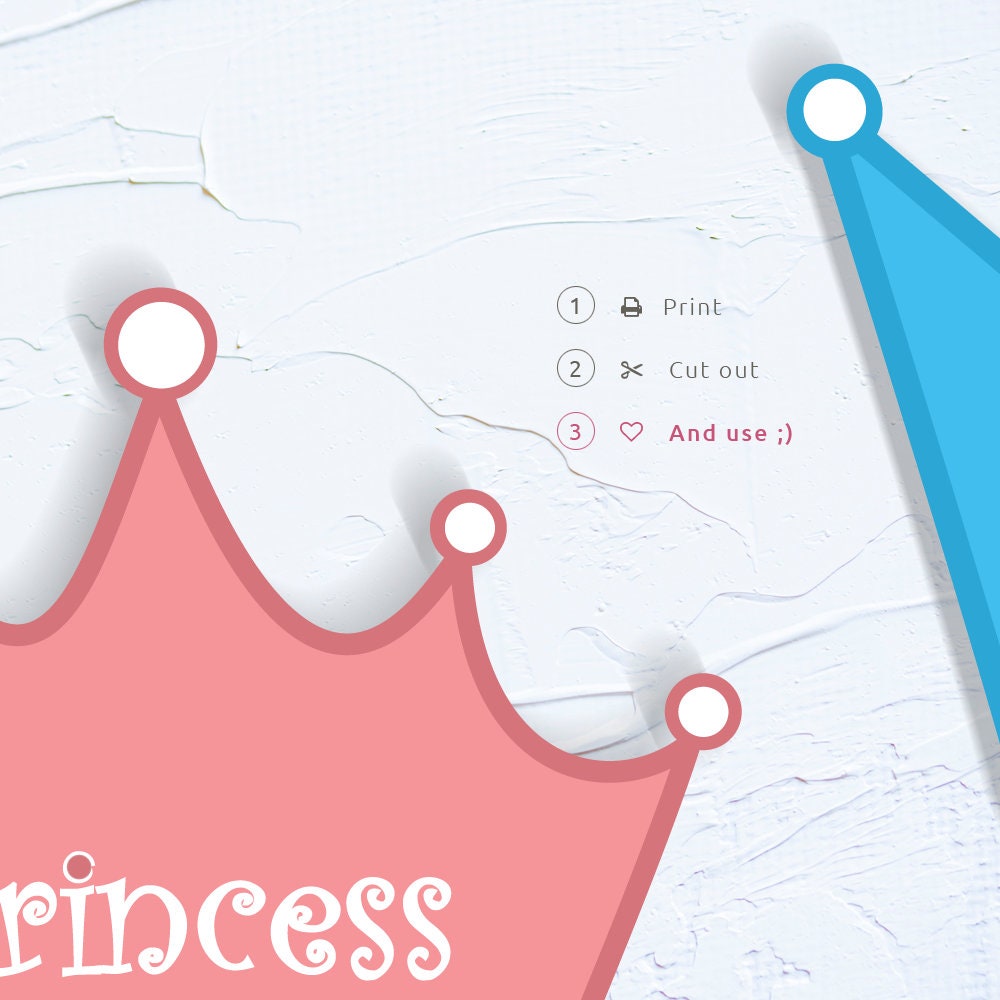 Printable Crown, Princess Party Hats, Prince Birthday Theme, Princess ...