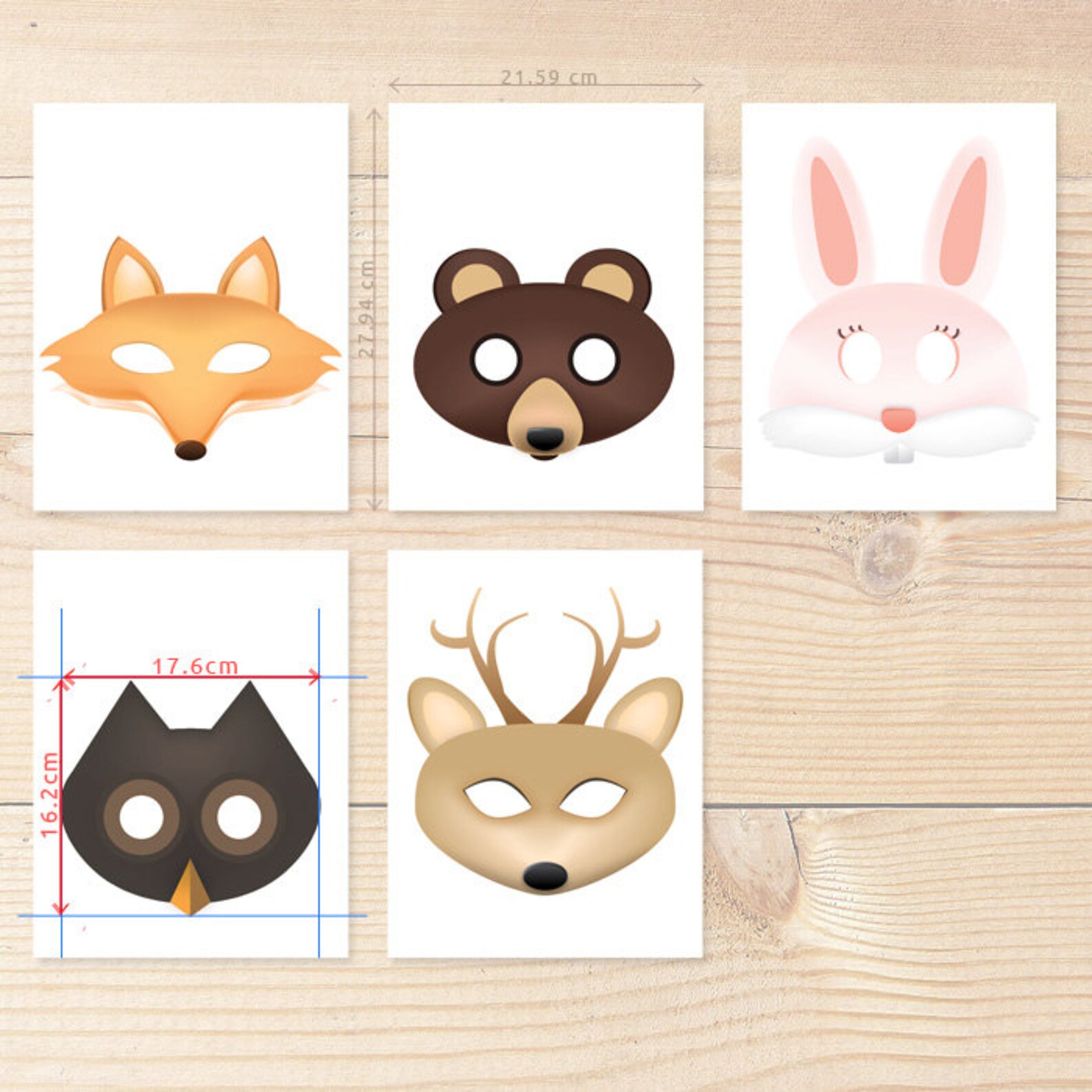 Woodland Masks Woodland Birthday Fox Mask Owl Mask Deer - Etsy