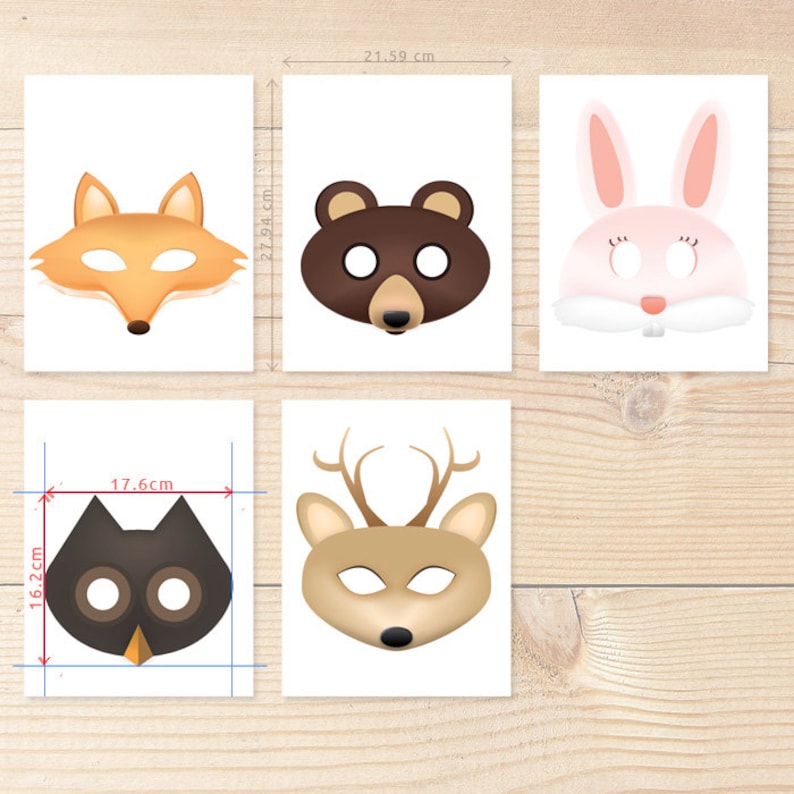 Woodland Masks, Woodland Birthday, Fox Mask, Owl Mask, Deer Mask ...