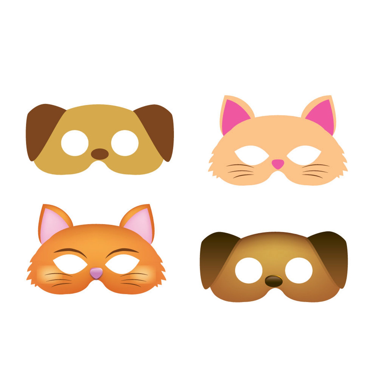 Dog Mask, Cat Mask, 2 Style Masks, Child Mask, Kids Mask, Animal Mask ...