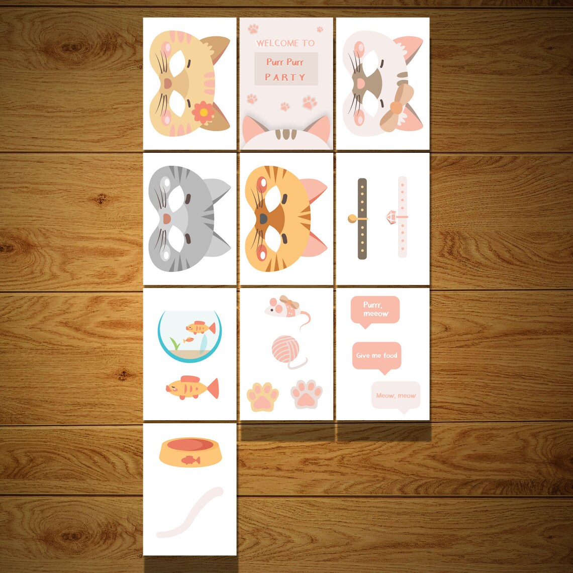 Printable Cat Mask, Cat Photo Booth Props, Cat Party Idea, Kitty Mask ...