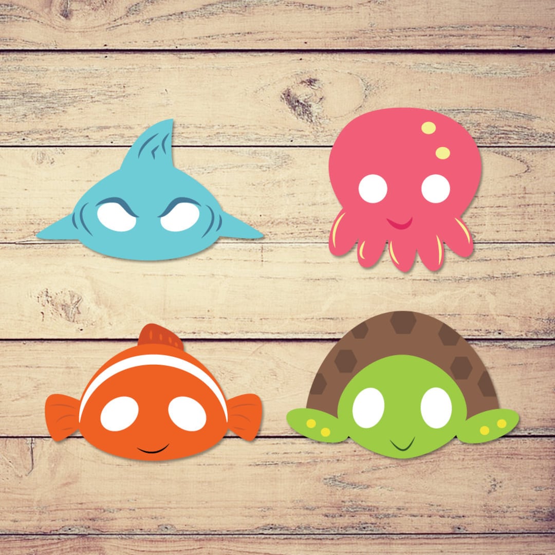 Fish Mask, Sea Theme, Kid Mask, Sea Mask, Animal Mask, Turle Mask ...