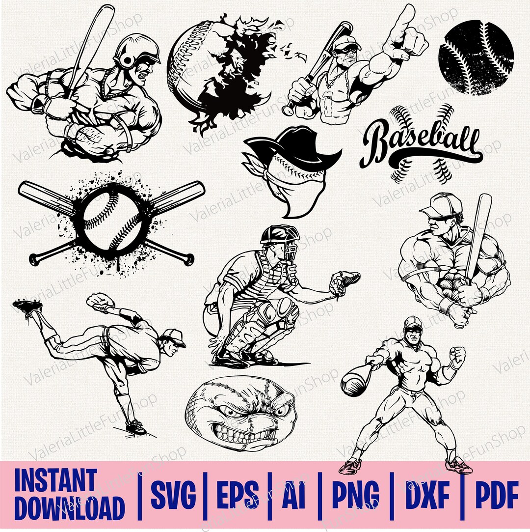 BASEBALL Digital Files Svg, Eps, Ai, Pdf, Png, Dxf - Etsy