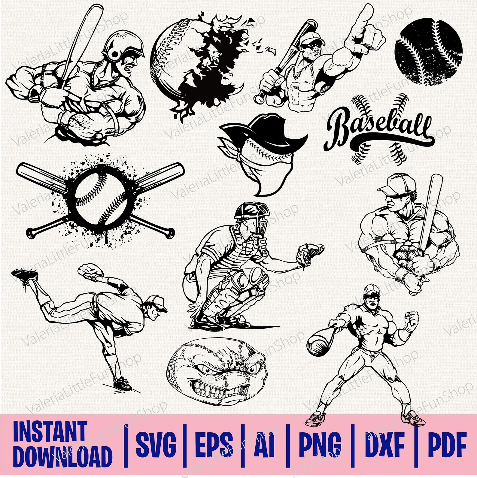 BASEBALL Digital Files Svg, Eps, Ai, Pdf, Png, Dxf - Etsy