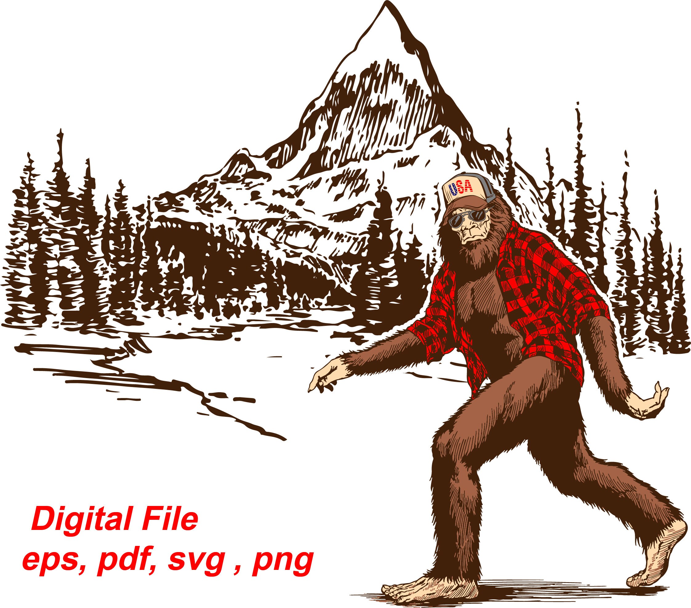Bigfoot digital file eps pdf svg png | Etsy