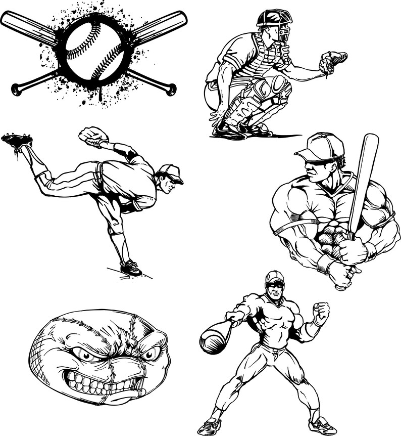 BASEBALL Digital Files Svg, Eps, Ai, Pdf, Png, Dxf - Etsy