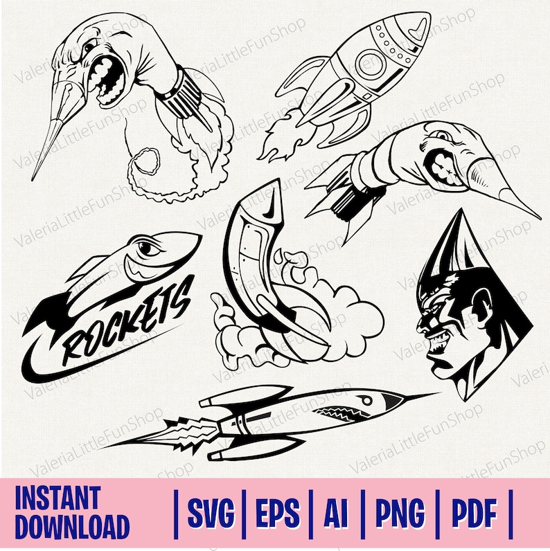 Rocket Digital Download --svg-ai-eps-pdf-png - Etsy