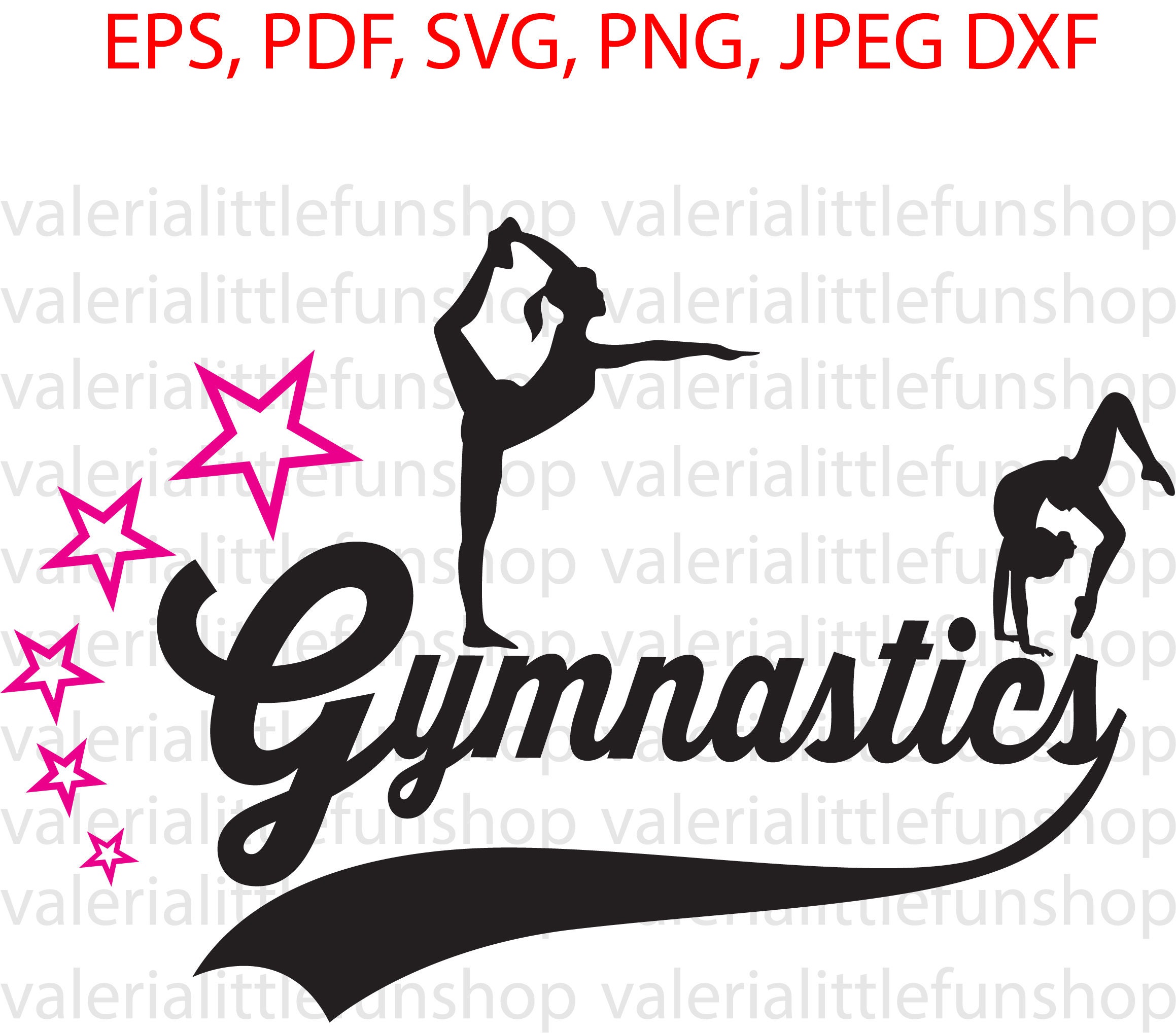 Gymnastics Digital Files, Eps, Pdf, Svg, Png, Dxf and Jpeg - Etsy