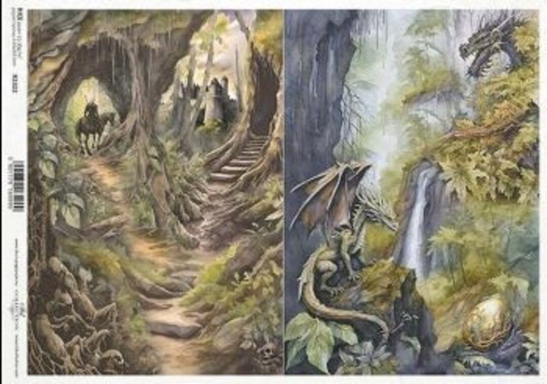 Rice Paper for Decoupage, Single A4 Sheet, Dragons & Ghouls, Decoupage ...