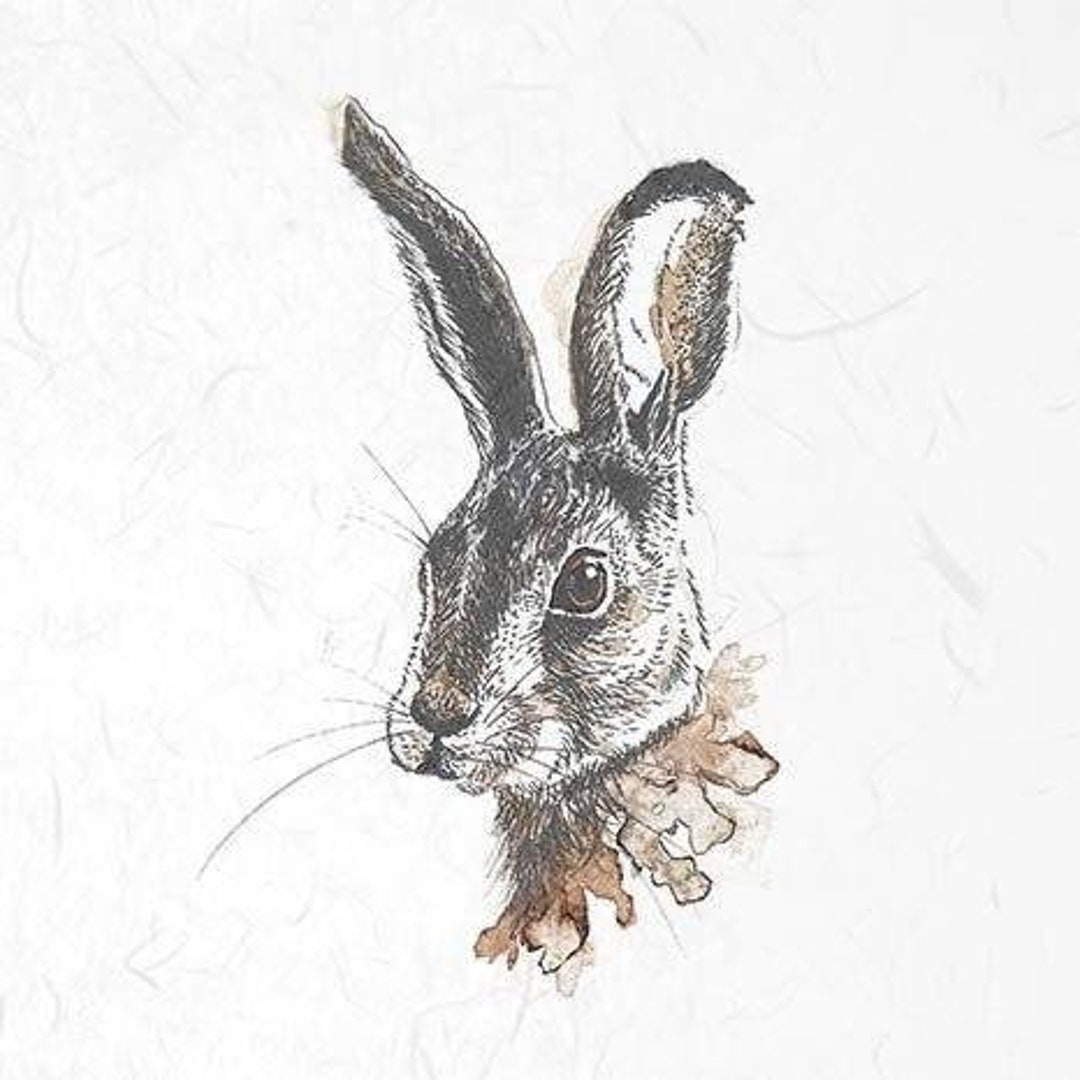 Mini Rice Paper Single Sheet Rustic Hare Face Decoupage Crafts Collage ...