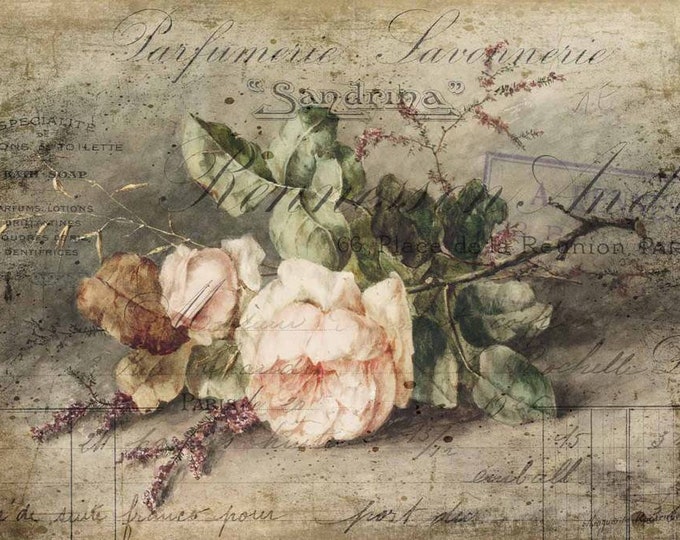 Rice Paper for Decoupage, Single A3 Sheet, Sandrina by Decoupage Queen ...