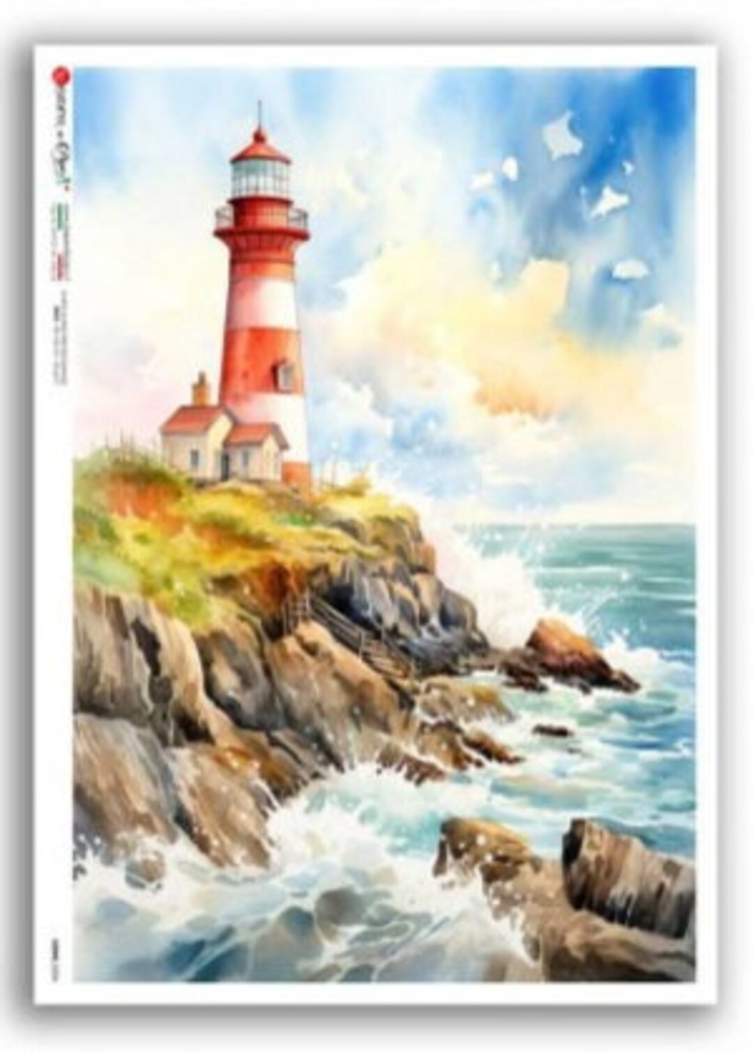 Rice Paper for Decoupage, Single A5 Sheet, Lighthouse Scene, Decoupage ...