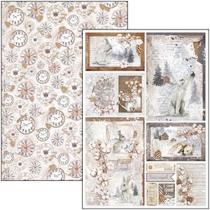 Scrapbook Paper Set, A4 Size X 9 Double Sided Sheets, Ephemera, Tags ...