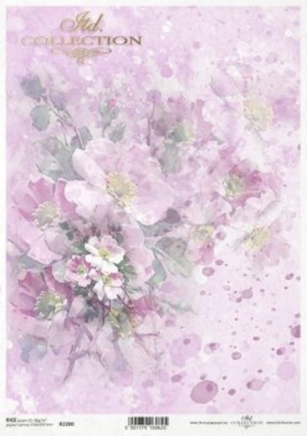 Rice Paper for Decoupage, Single A4 Sheet, Pastel Watercolour Flowers ...