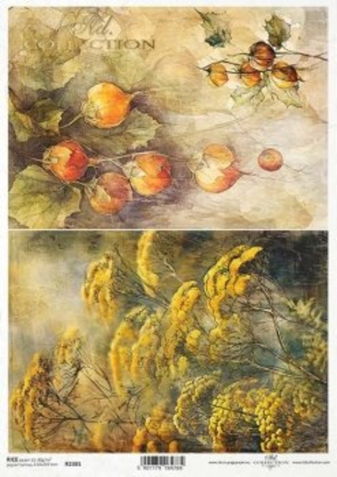 Rice Paper for Decoupage, A4 Sheet of Rice Paper, 2 X Autumn Flower ...