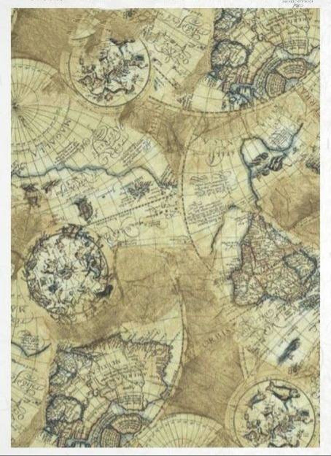 Rice Paper for Decoupage A4 Sheet Vintage Map Globe Decoupage Crafts ...