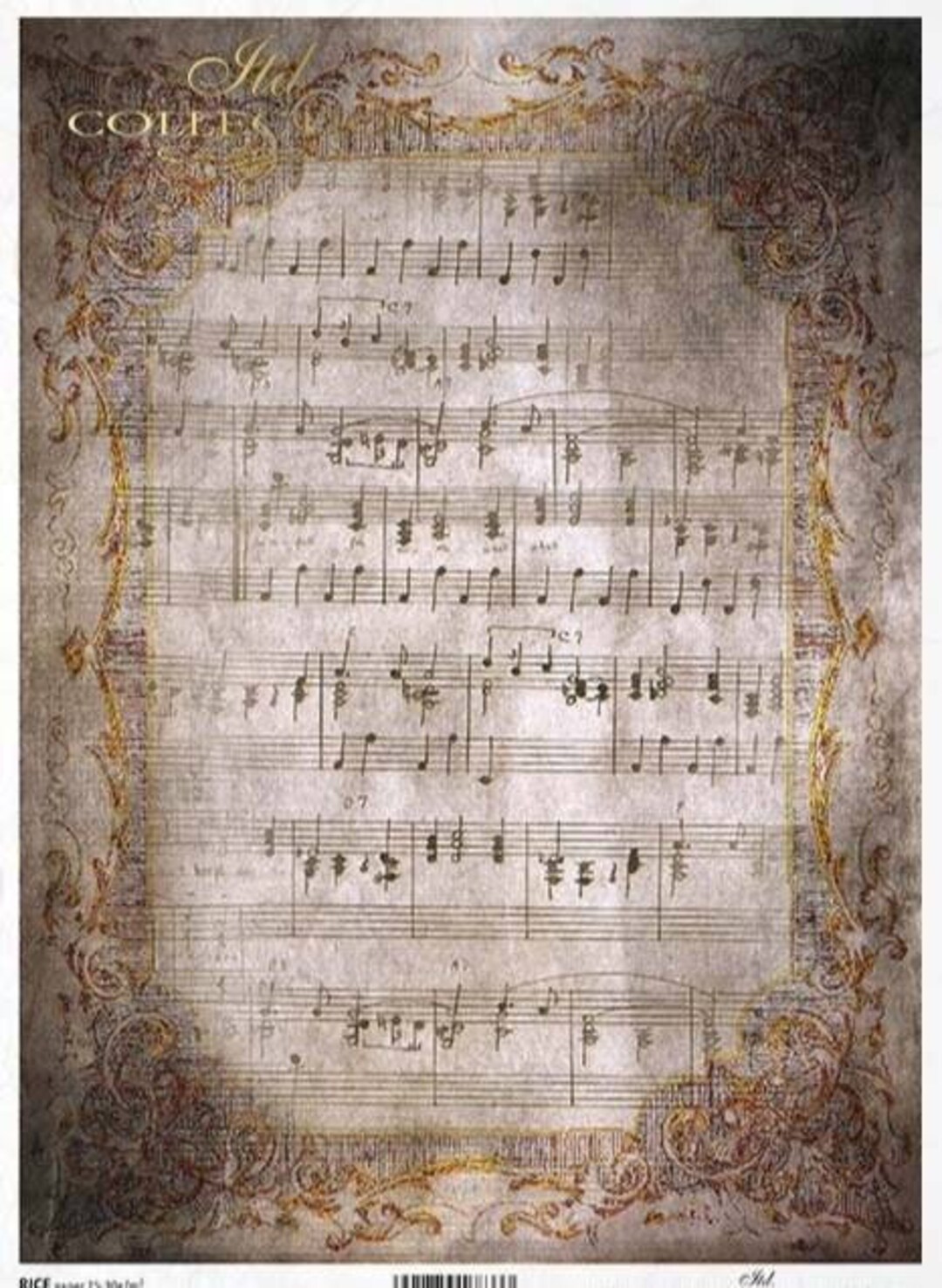 Rice Paper for Decoupage Single A4 Sheet Vintage Sheet Music Decoupage ...