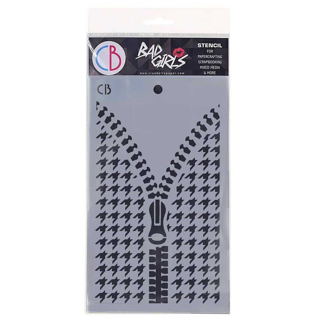 Stencil for Crafts, Open Zip Stencil by Ciao Bella, Stencil Art, Mixed ...