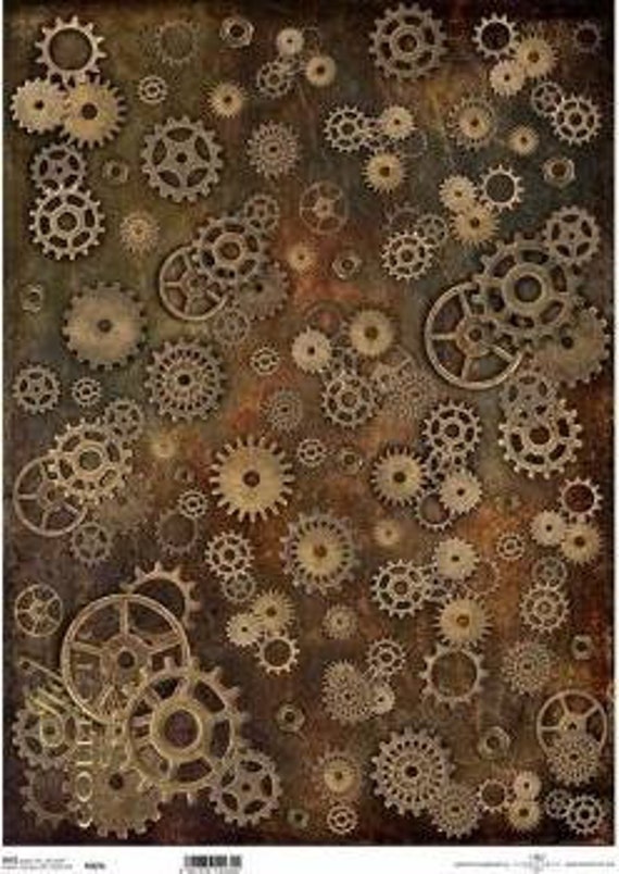 Rice Paper for Decoupage Single A3 Sheet Steampunk Gears | Etsy