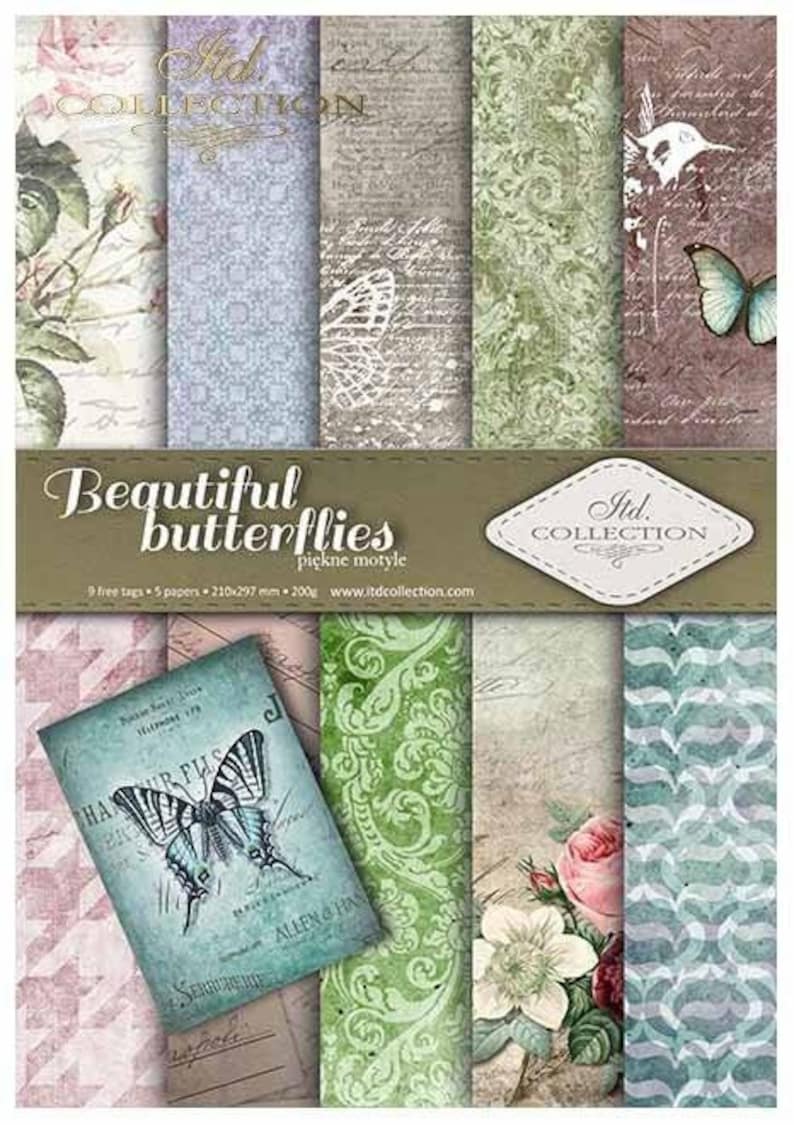 Scrapbooking Paper Set 5 Double Sided Sheets Beautiful | Etsy