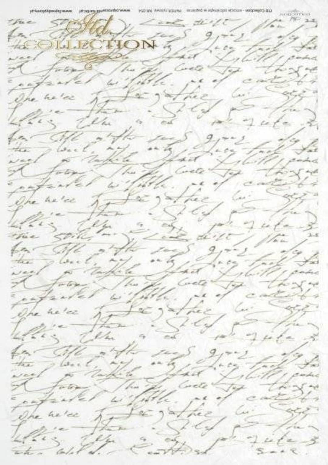 Rice Paper for Decoupage, Single A4 Sheet, Scrawly Calligraphy Script ...
