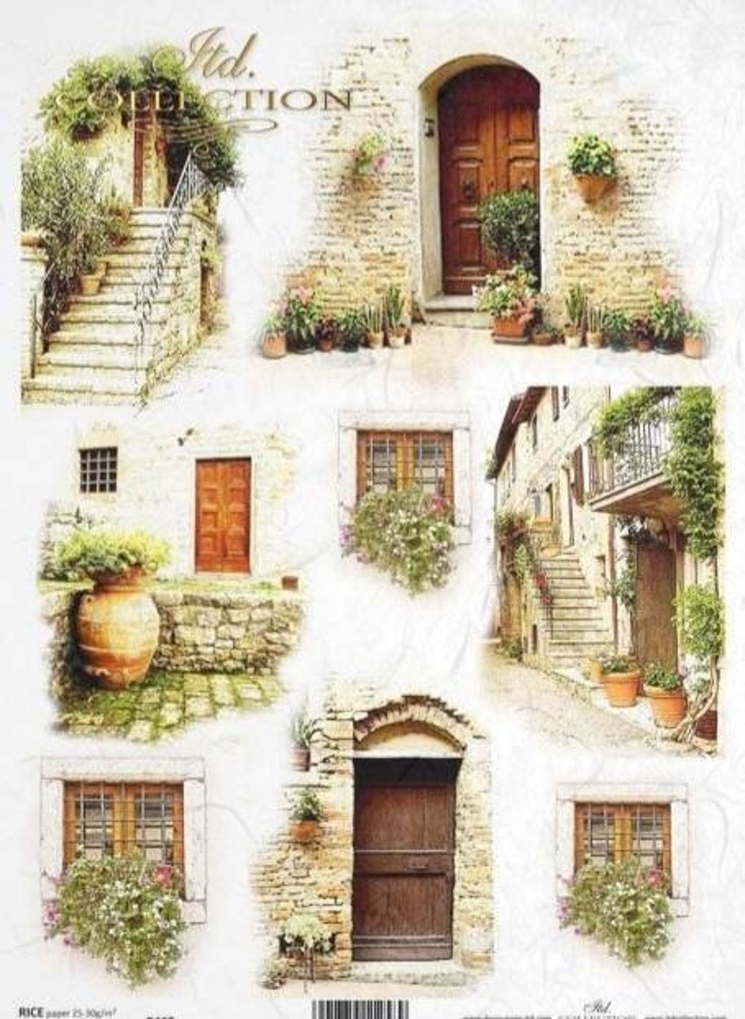 Rice Paper for Decoupage Single A4 Sheet Rustic Stone Doorways ...