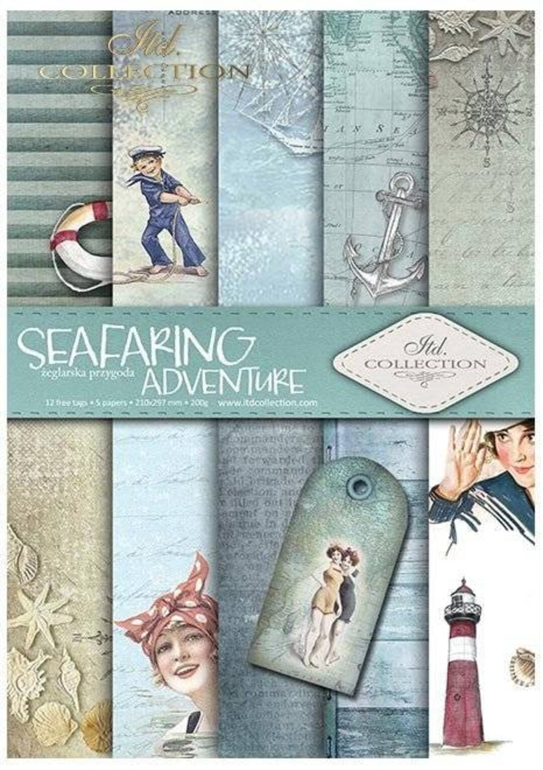 Scrapbooking Paper A4 Vintage Seafaring Adventure 5 X Double Sided ...
