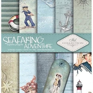 Scrapbooking Paper A4 Vintage Seafaring Adventure 5 X Double Sided ...