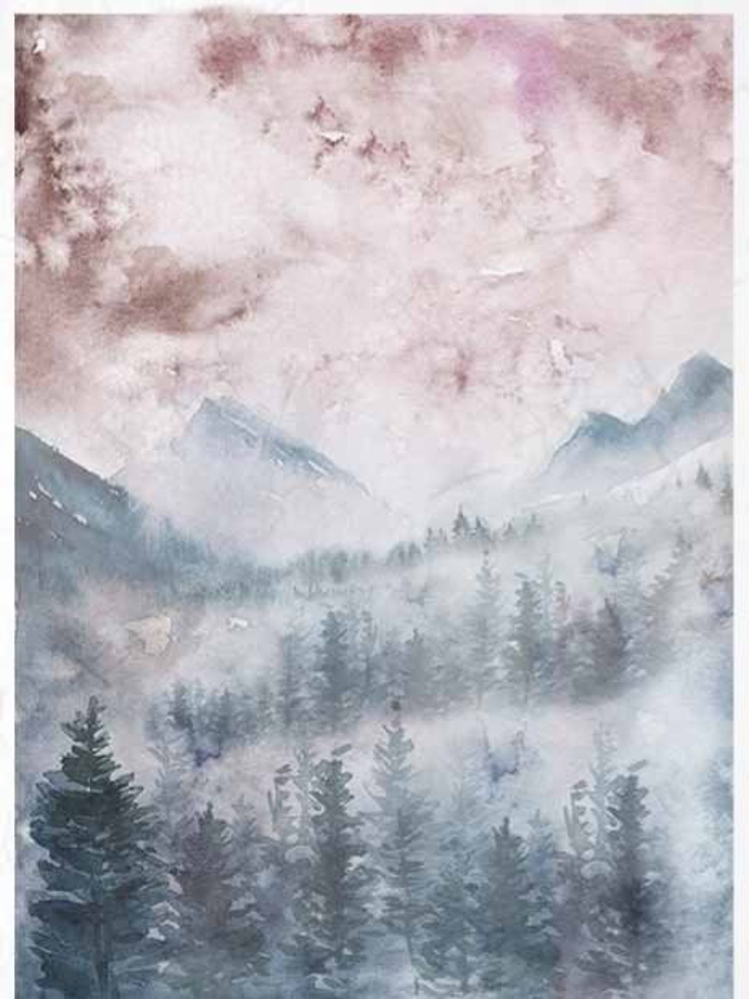 Rice Paper for Decoupage A4 Sheet Dark Trees and Mountains Decoupage ...