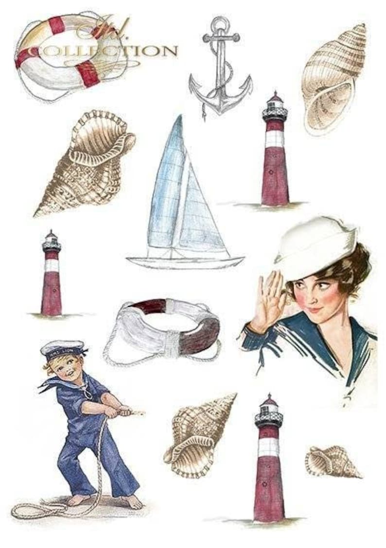 Scrapbooking Paper A4 Vintage Seafaring Adventure 5 X Double Sided ...
