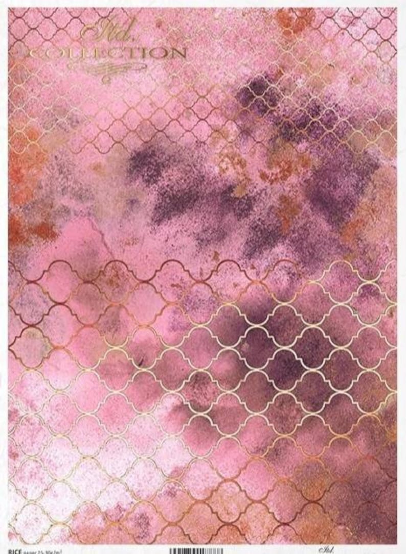 Rice Paper for Decoupage Single A4 Sheet Red Pink Trellis - Etsy UK
