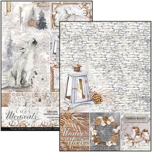 Scrapbook Paper Set, A4 Size X 9 Double Sided Sheets, Ephemera, Tags ...