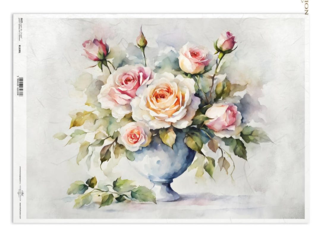 Rice Paper for Decoupage, Single A3 Sheet, Vintage Floral Still Life ...