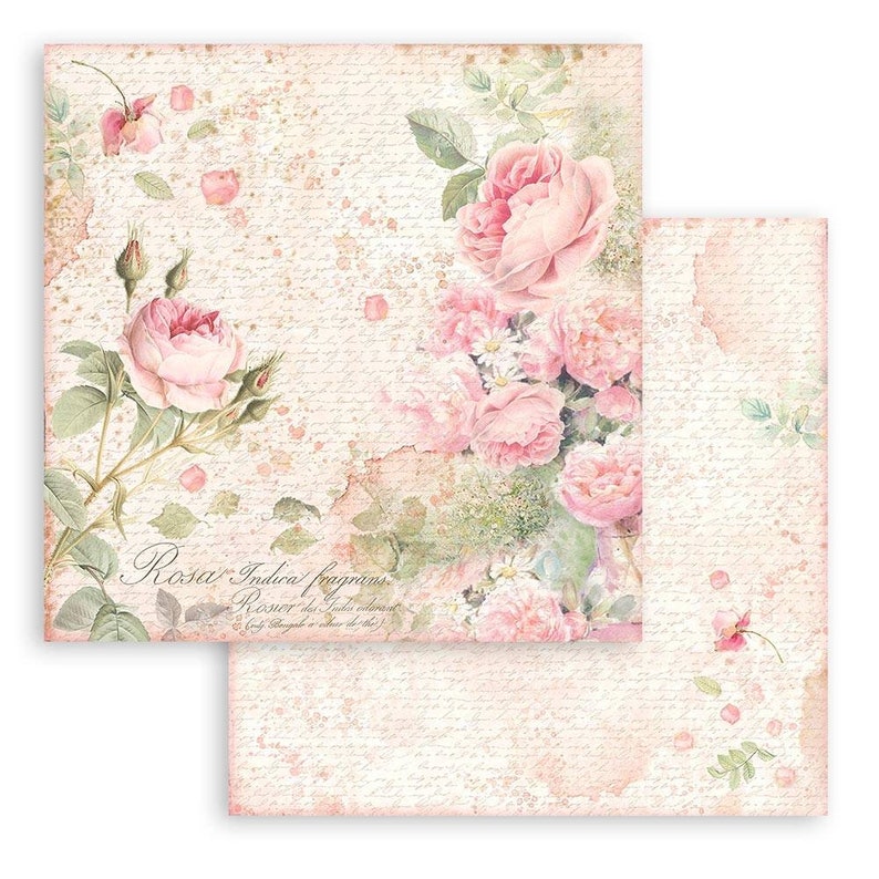 Scrapbook Paper Set, Rose Parfum Backgrounds Selection by Stamperia ...