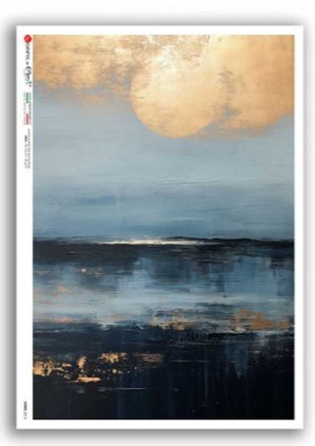 Rice Paper for Decoupage, Single A5 Sheet, Moon & Seascape, Decoupage ...