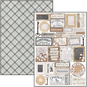 Scrapbook Paper Set, A4 Size X 9 Double Sided Sheets, Ephemera, Tags ...