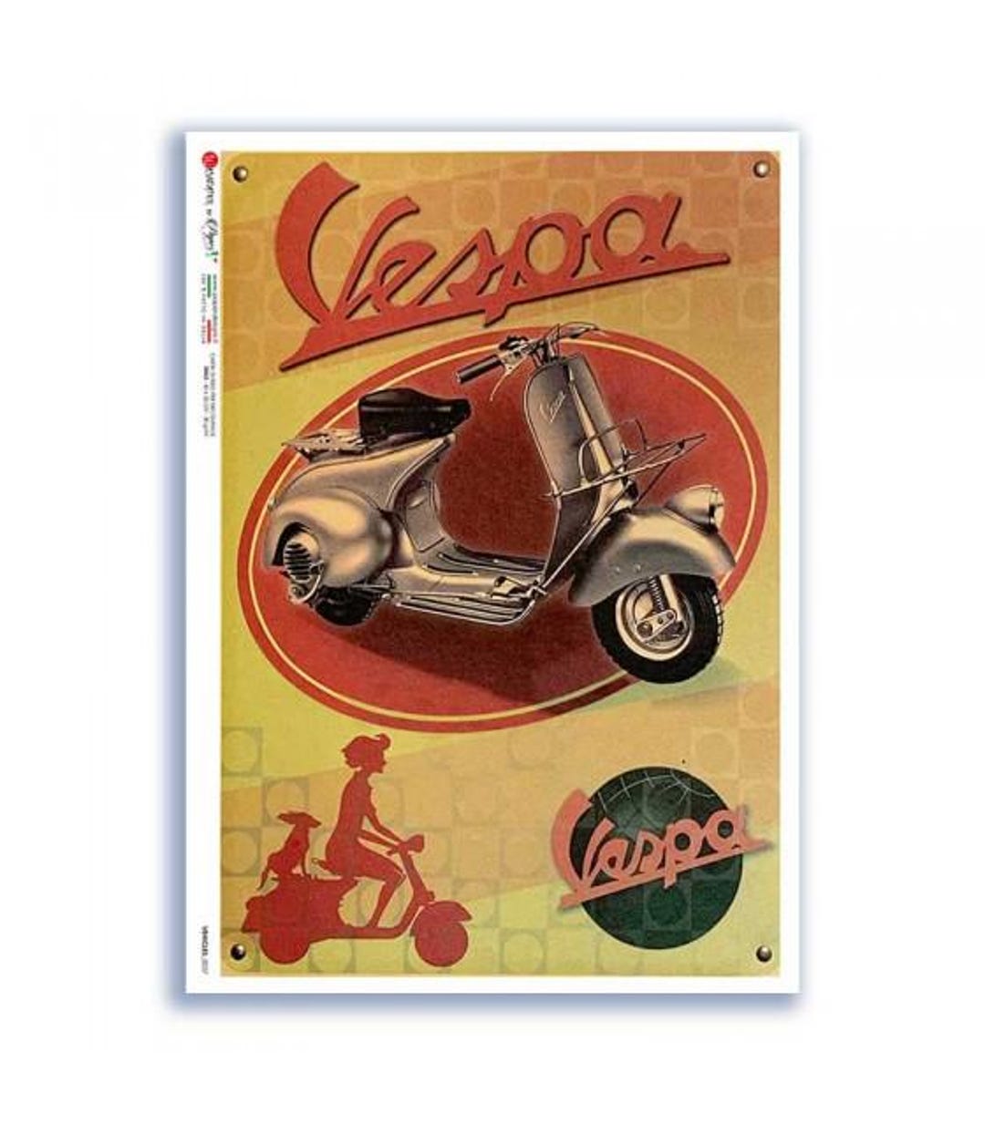 Rice Paper for Decoupage, Single A5 Sheet, Vespa Scooter, Decoupage ...