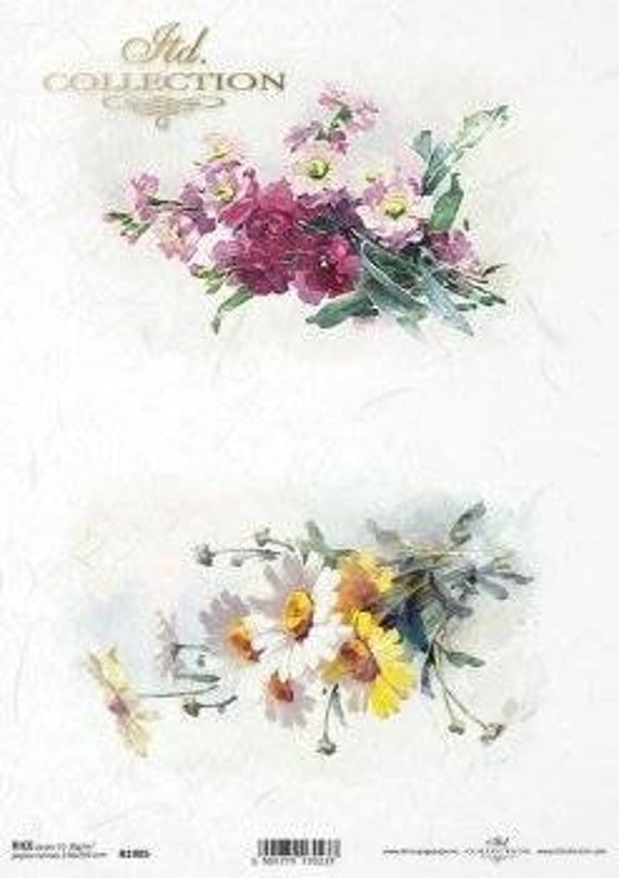 Rice Paper for Decoupage Single A4 Sheet 2 X Spring Flowers | Etsy