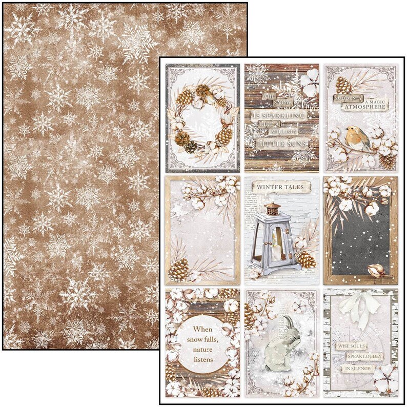 Scrapbook Paper Set, A4 Size X 9 Double Sided Sheets, Ephemera, Tags ...