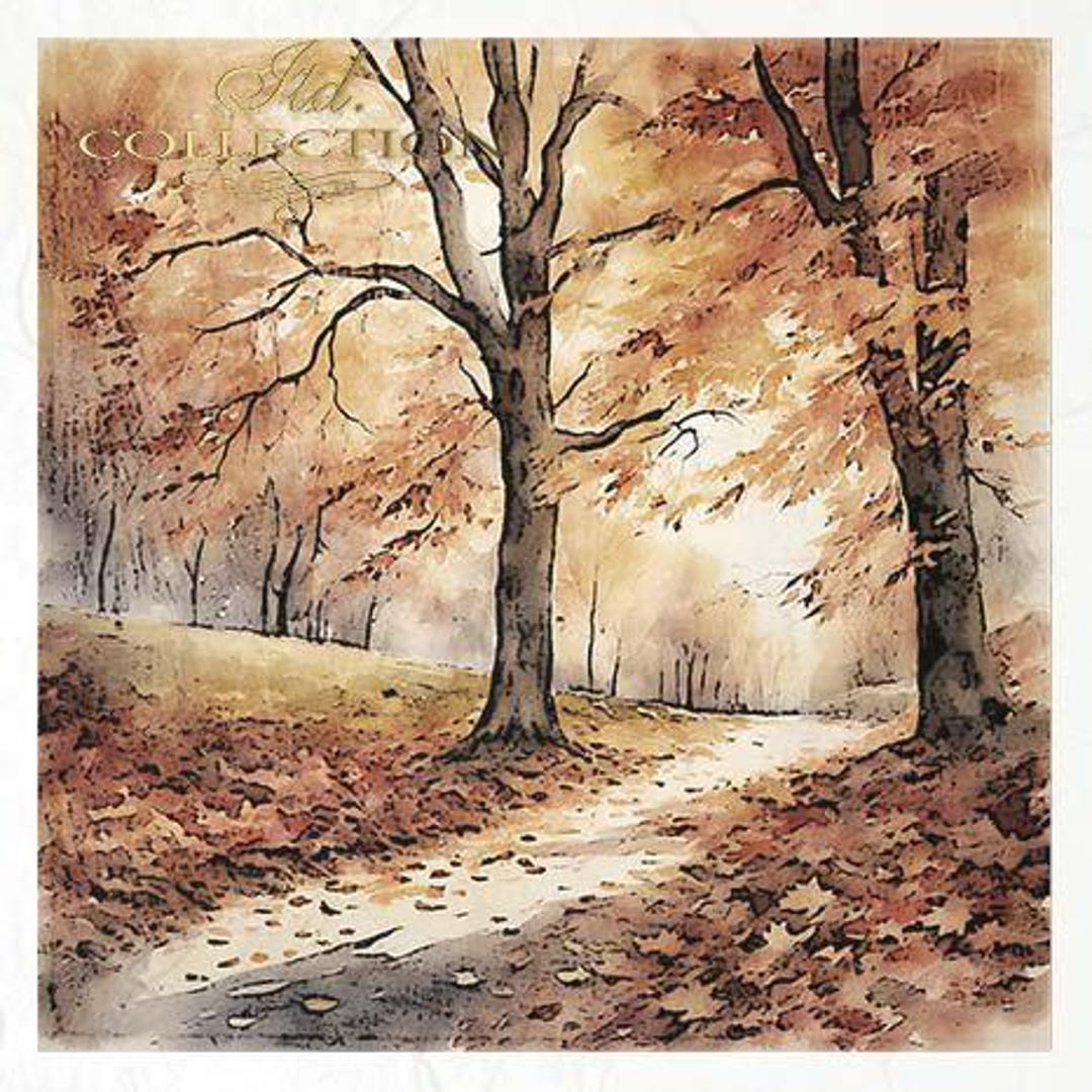 Mini Rice Paper, Single Sheet of Rice Paper, Autumnal Park Benches ...