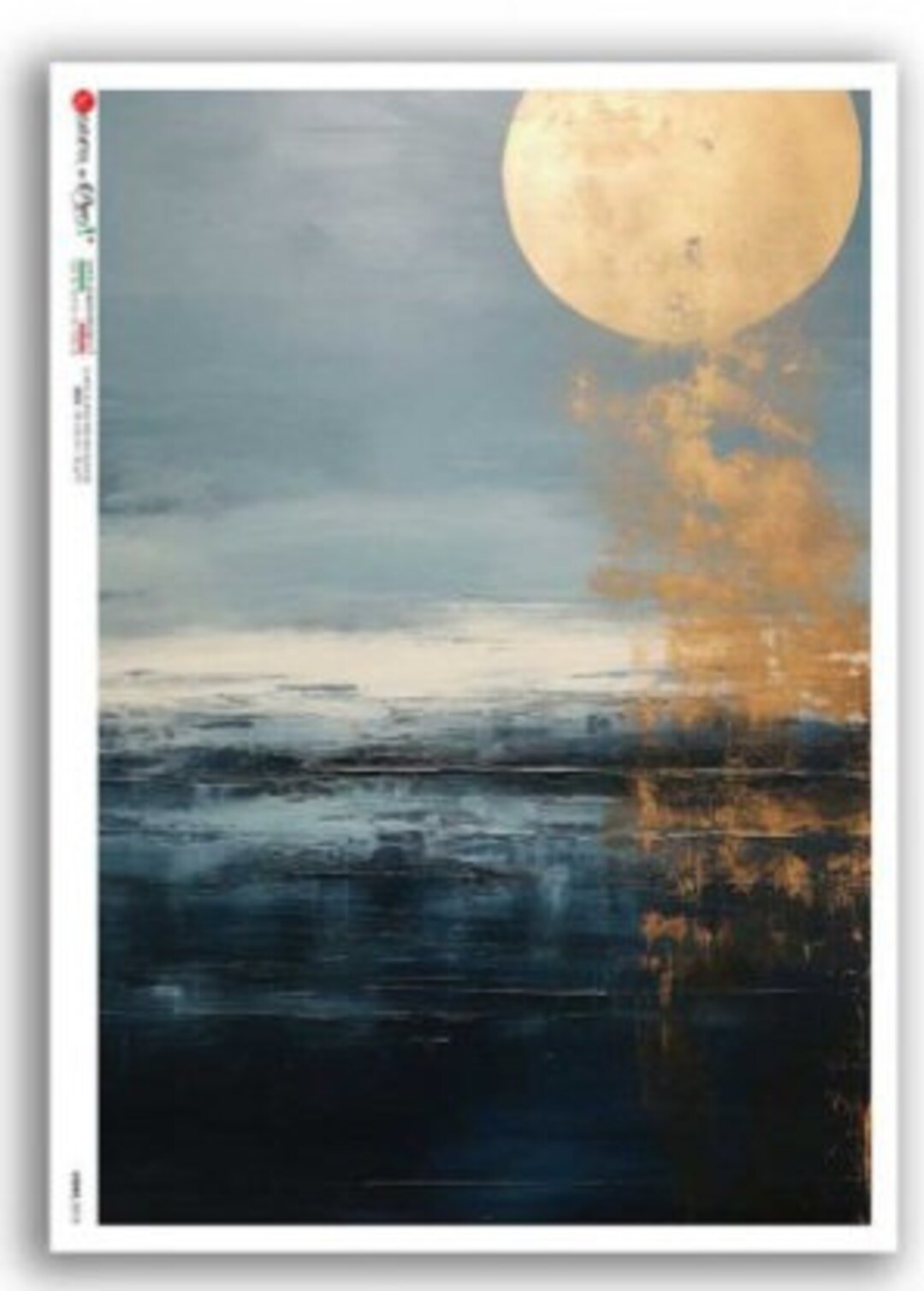 Rice Paper for Decoupage, Single A5 Sheet, Moon & Seascape, Decoupage ...