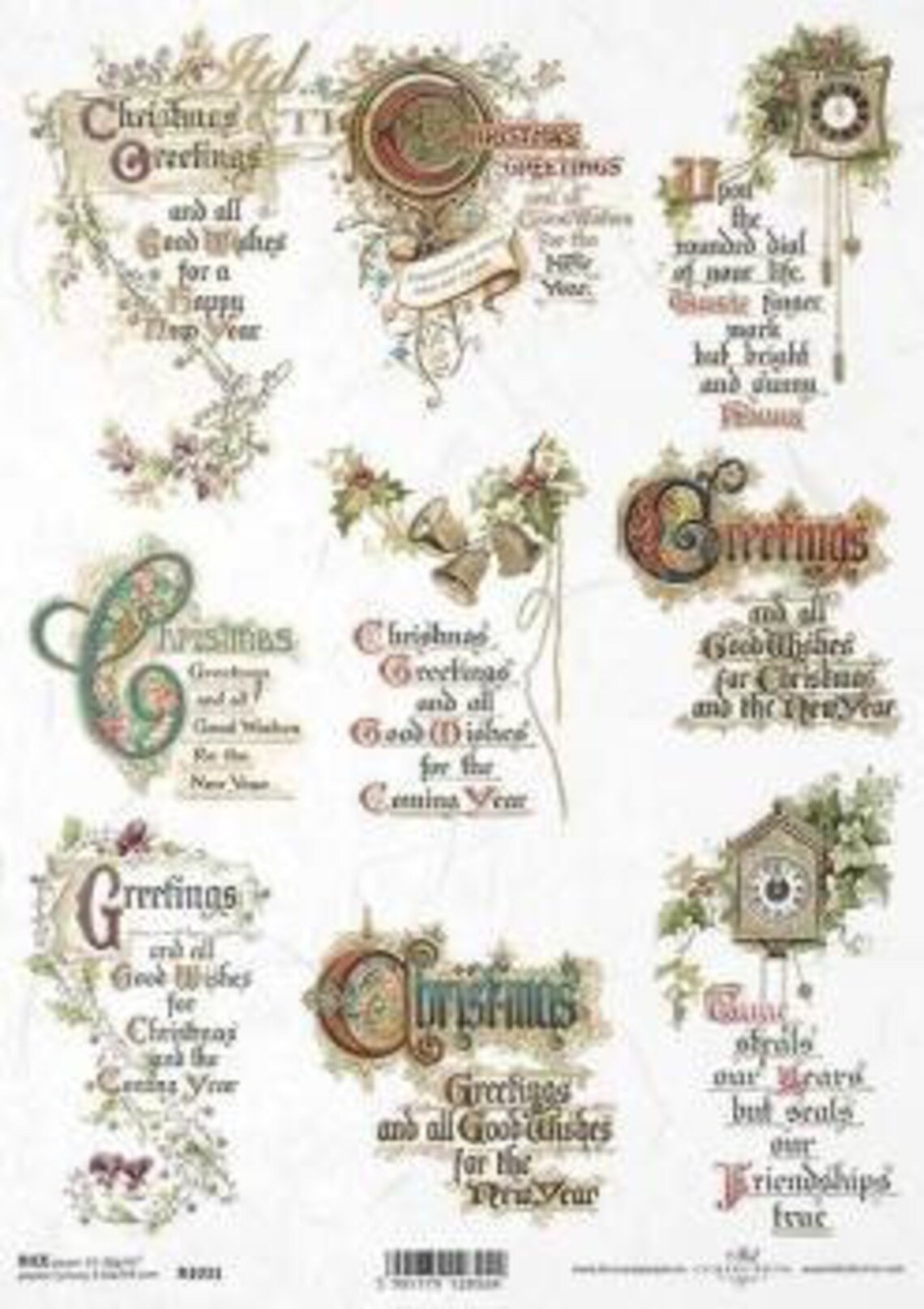 Rice Paper for Decoupage, Single A4 Sheet, Medieval Christmas Quotes ...