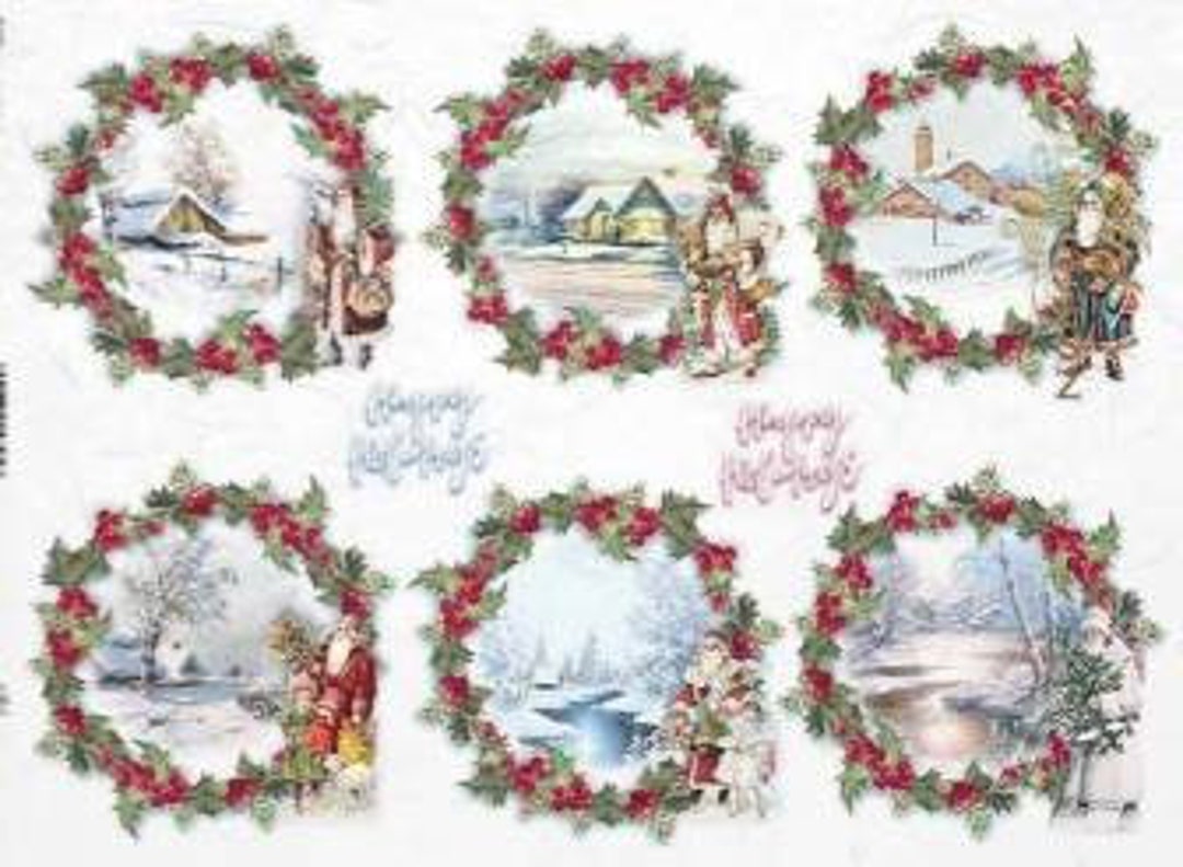 Rice Paper for Decoupage Single A4 Sheet Christmas Motif X 6 Decoupage ...