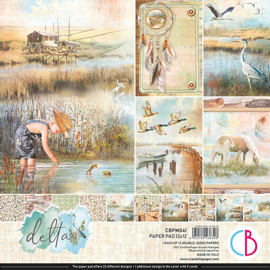 Scrapbook Paper Set, 12in X 12in, Delta, 12 Double Sided Sheets, Crafts ...