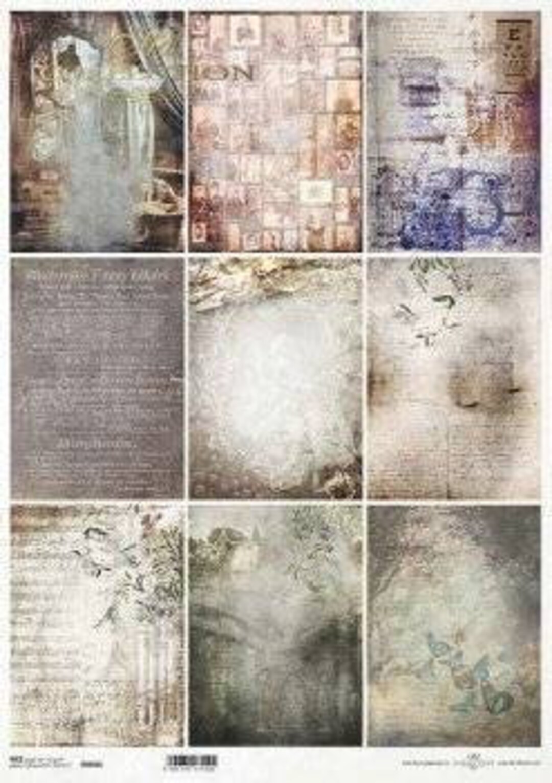 Rice Paper for Decoupage, Single A3 Sheet, Gothic Grunge, Decoupage ...