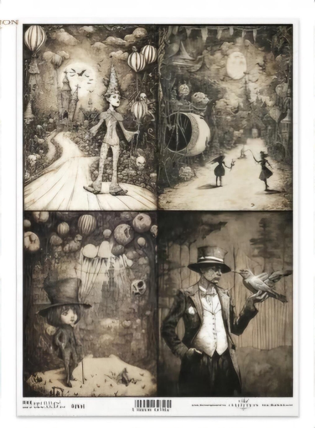 Rice Paper for Decoupage, Single A4 Sheet, 4 X Gothic Images, Gothic ...