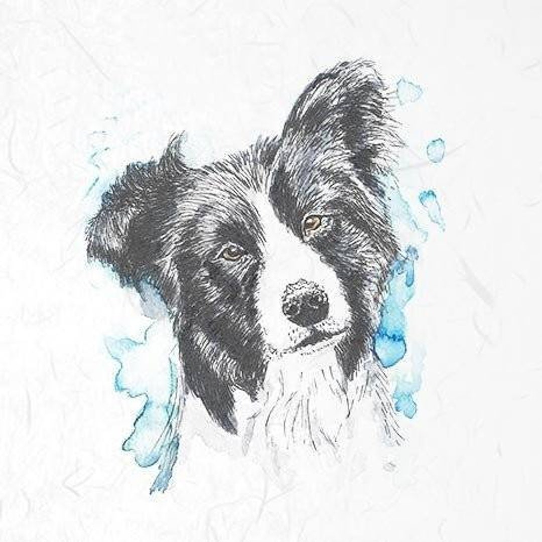 Mini Rice Paper Single Sheet Border Collie Face Decoupage Crafts ...