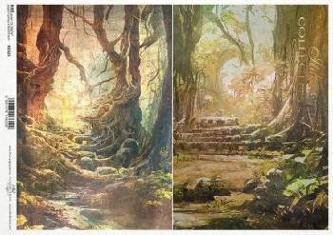 Rice Paper for Decoupage, Single A4 Sheet, Mysterious Forest, Decoupage ...